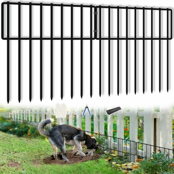 35 Panels Animal Barrier Fence, 35ft(L) X 13inch(H) No Dig Rabbit ...