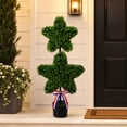 35" Patriotic Two-Star Artificial Topiary, Artificial Boxwood Tree Star ...