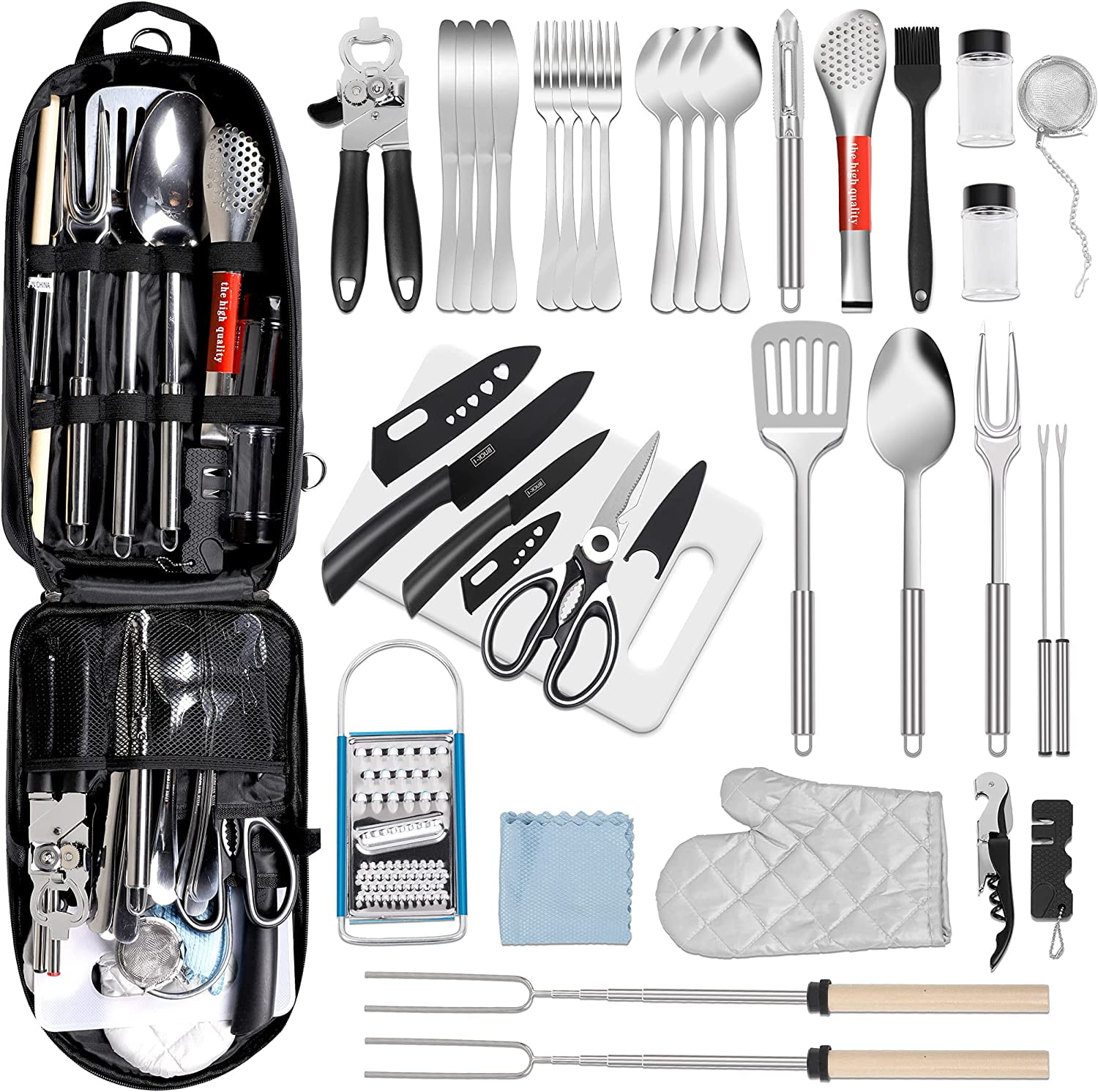 35 Pcs Camping Kitchen Utensil Set Outdoor Kitchen Gear, Outdoor ...