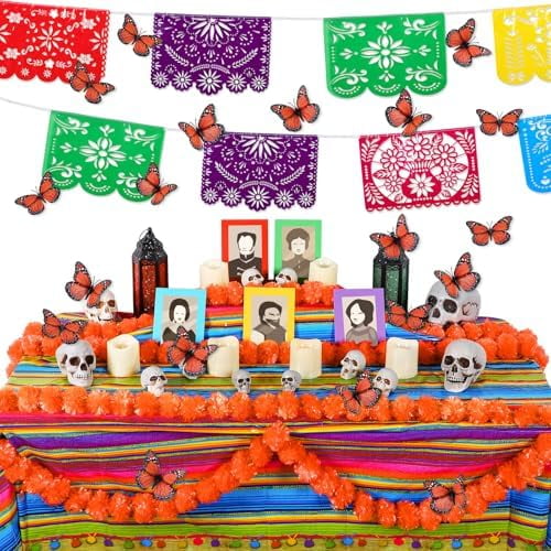 35 Pcs Day of The Dead Altar Decorations Included Monarch Butterfly ...
