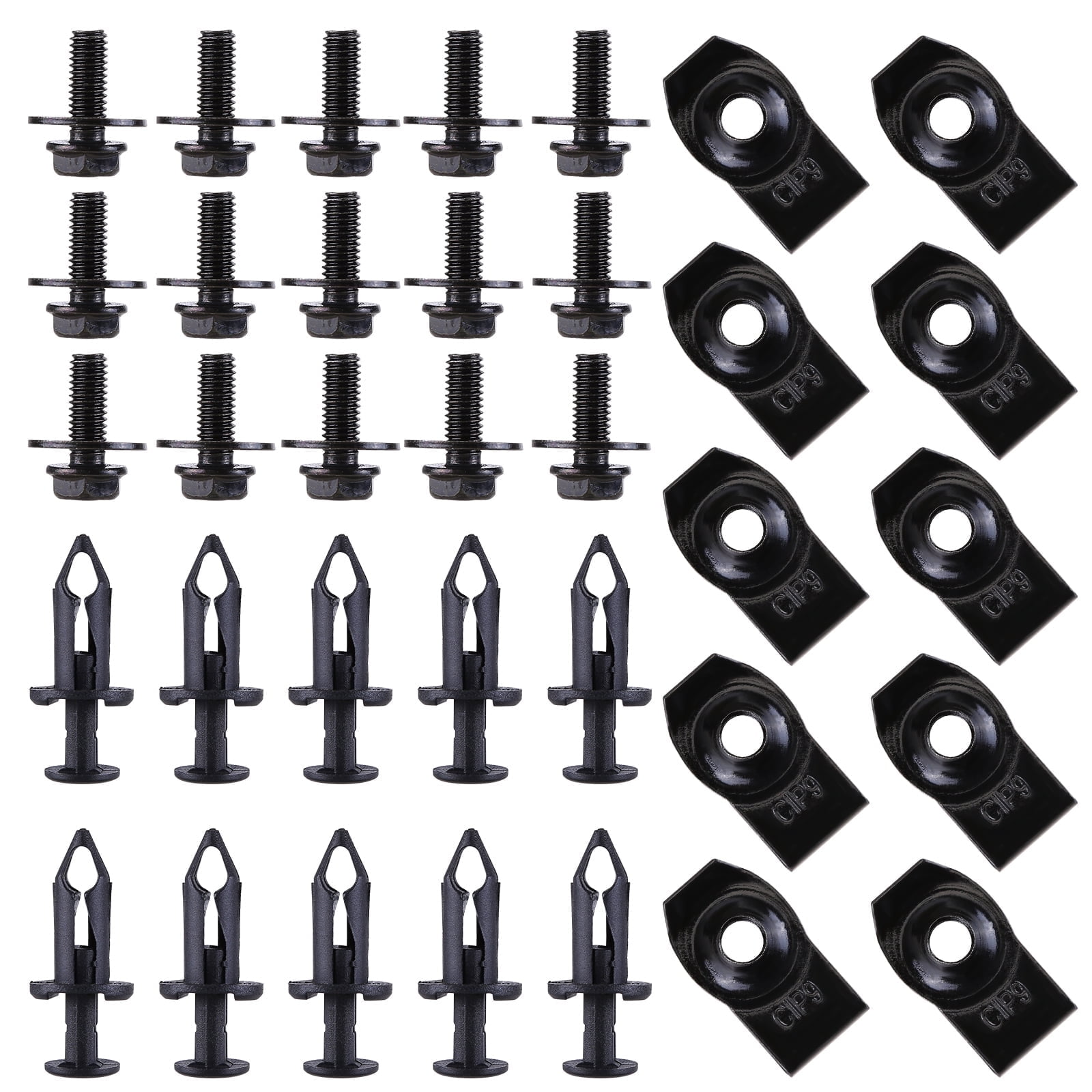 35 Pcs Engine Under Cover Splash Shield Guard Bumper Body Bolts & U-nut ...