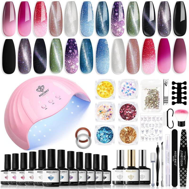 35 Pcs Gel Nail Polish Kit with 48W UV Lamp Gel Polish Kit,Stater Kit ...