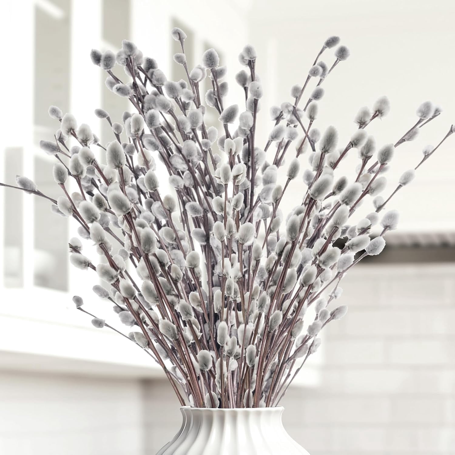 35 Pcs Real Dried PussyWillow Preserved Greenery Branches for Vase ...