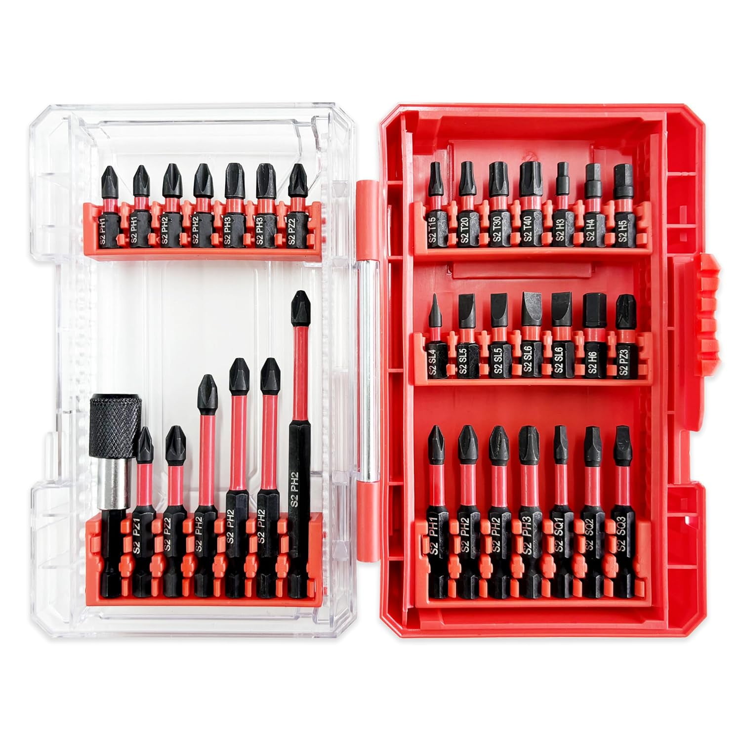 35 Pcs Screwdriver Bit Set, Hex S2 1/4 Impact Driver Bit Set,Anti ...