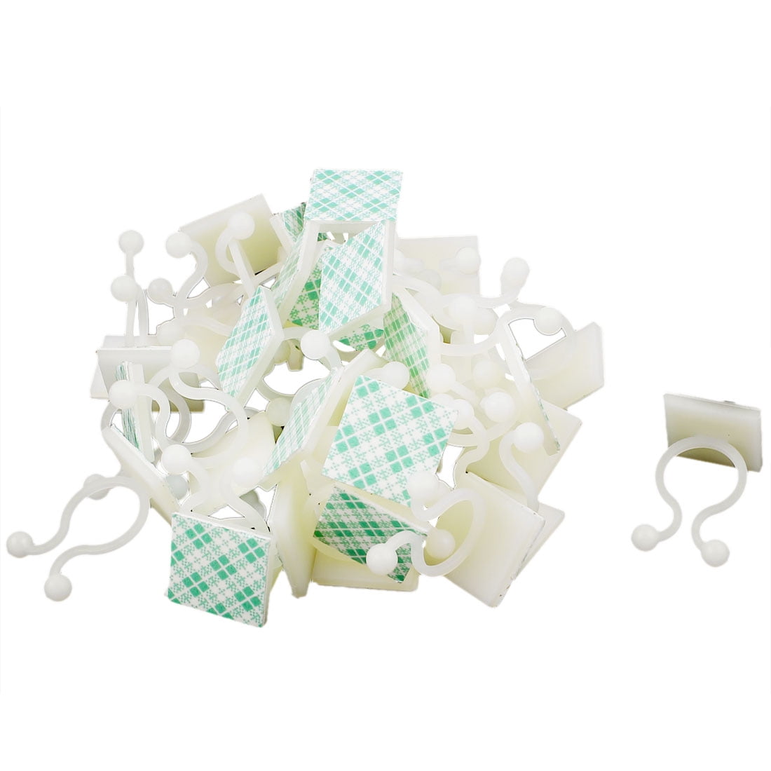 35 Pcs White Nylon Self-Adhesive Twist Locks Holder Cable Tie Clips ...