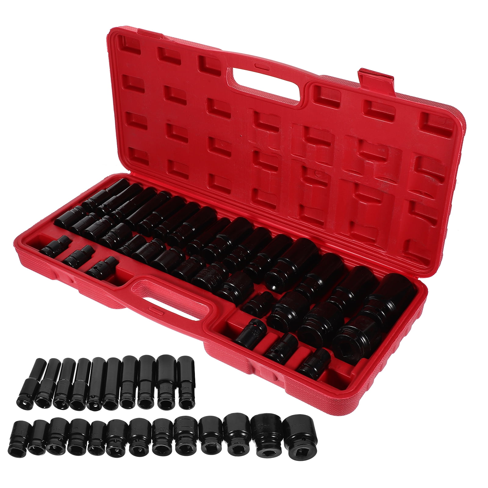 35 Piece 1/2-Inch Impact Socket Set, Well-Made Industrial Grade Thicker ...