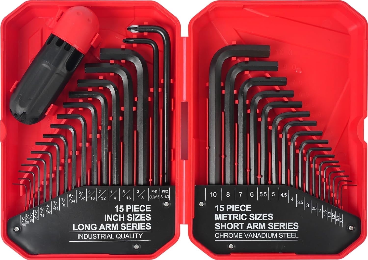 35-Piece Allen Wrench Sets Metric and Standard Hex Key Set, Allen Key Set, MM(0.7mm-10mm) SAE(0. ...