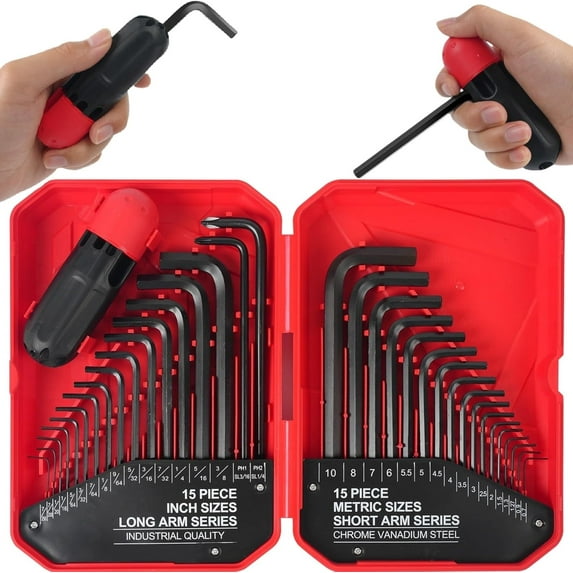 35-Piece Allen Wrench Sets Metric and Standard Hex Key Set, Allen Key ...