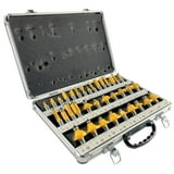 35 Piece Carbide 1/2" Shank Router Bit Set with Aluminum Carrying Case ...
