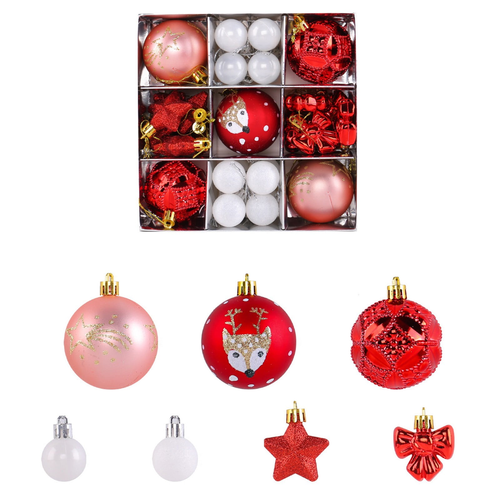 35-Piece Christmas Tree Decoration Set, Reusable Holiday Ornaments for ...