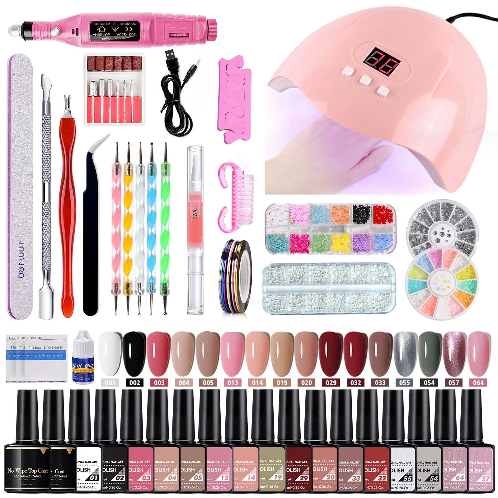 35-Piece Crystal Nail Extension Glue Set with Brushes - Complete Kit ...