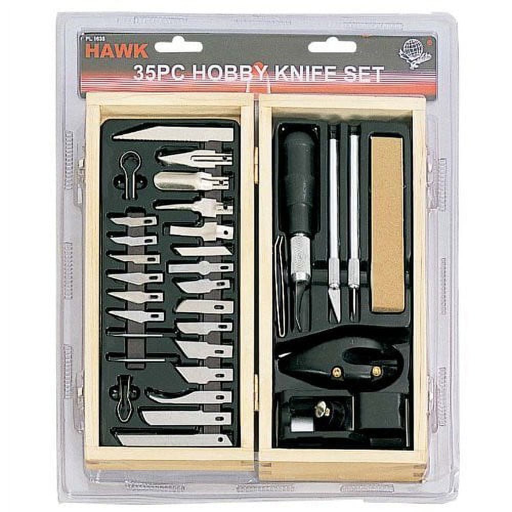 ToolUSA: 35 Piece Hobby Woodworking Knife Cutter Set, Carving Set with ...