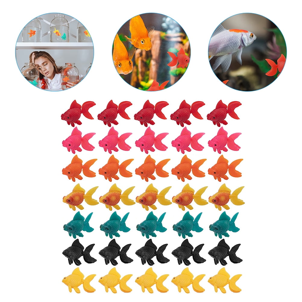 35 Pieces Fake Fish Plastic Floating Artificial Aquarium Fish Realistic ...