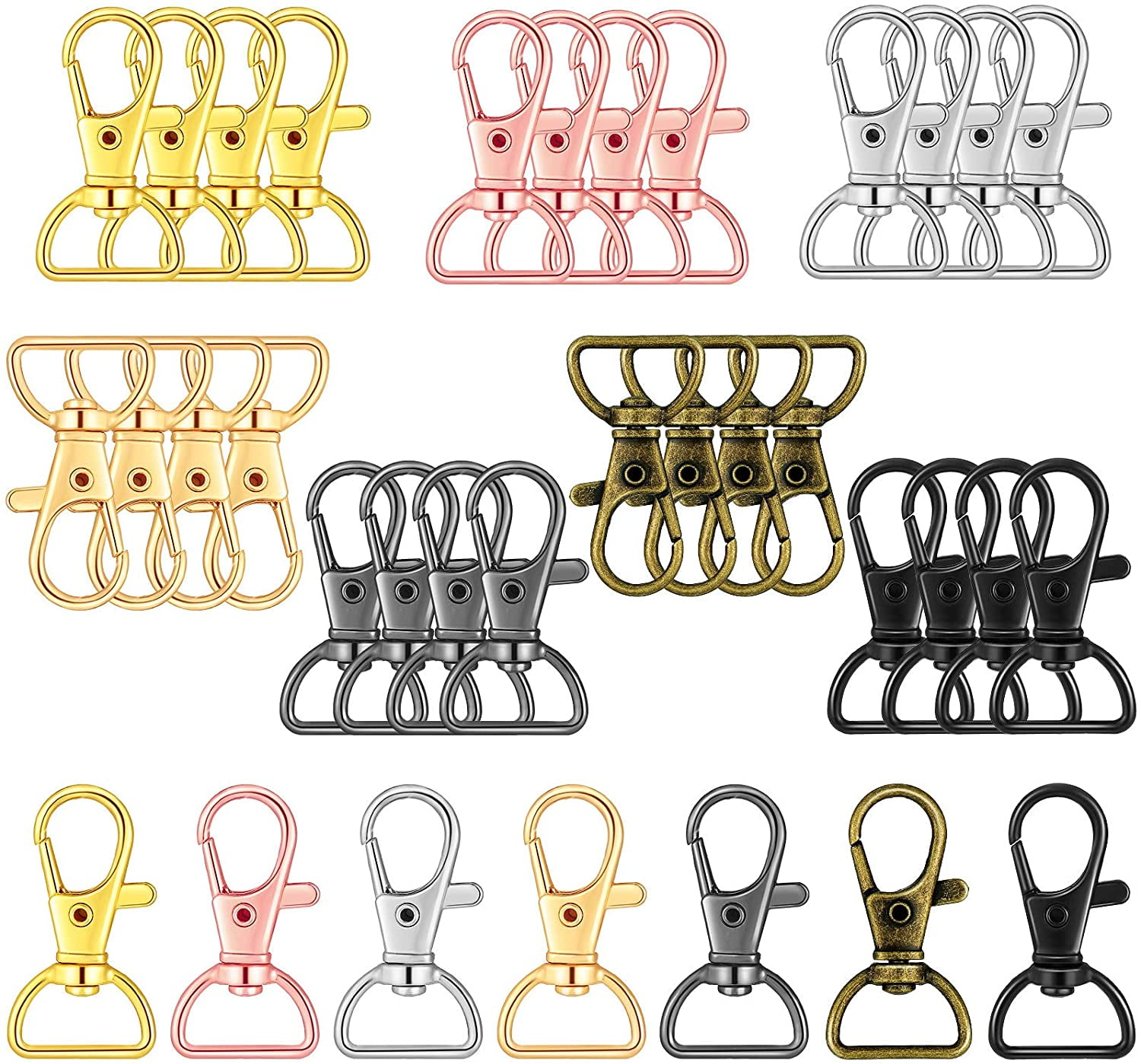 35 Pieces Swivel Clasps Lanyard Snap Hooks Keychain Clip Hook Lobster ...