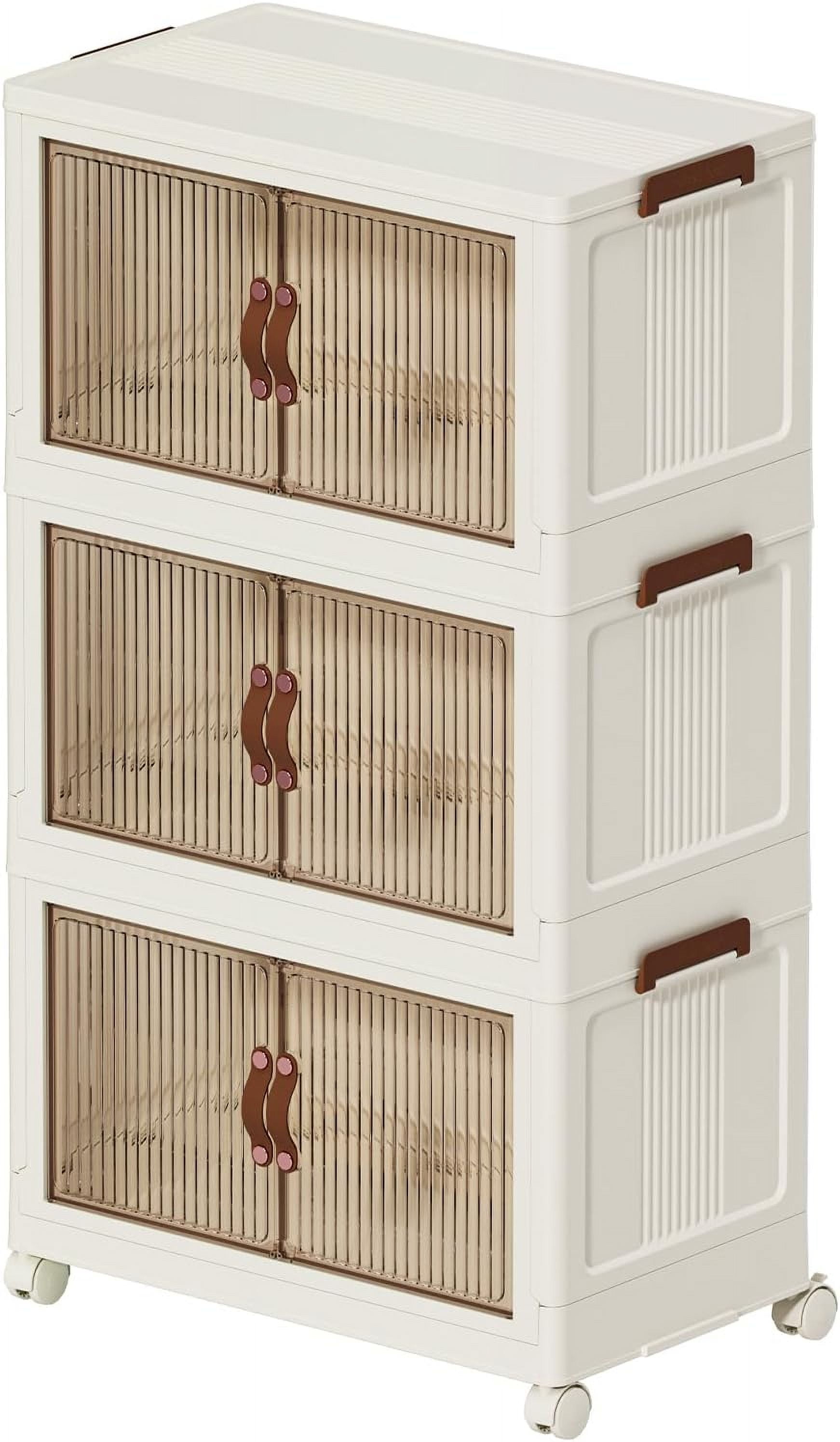 35 QT Large Plastic Storage Bins with Lids Open Front, Stackable ...