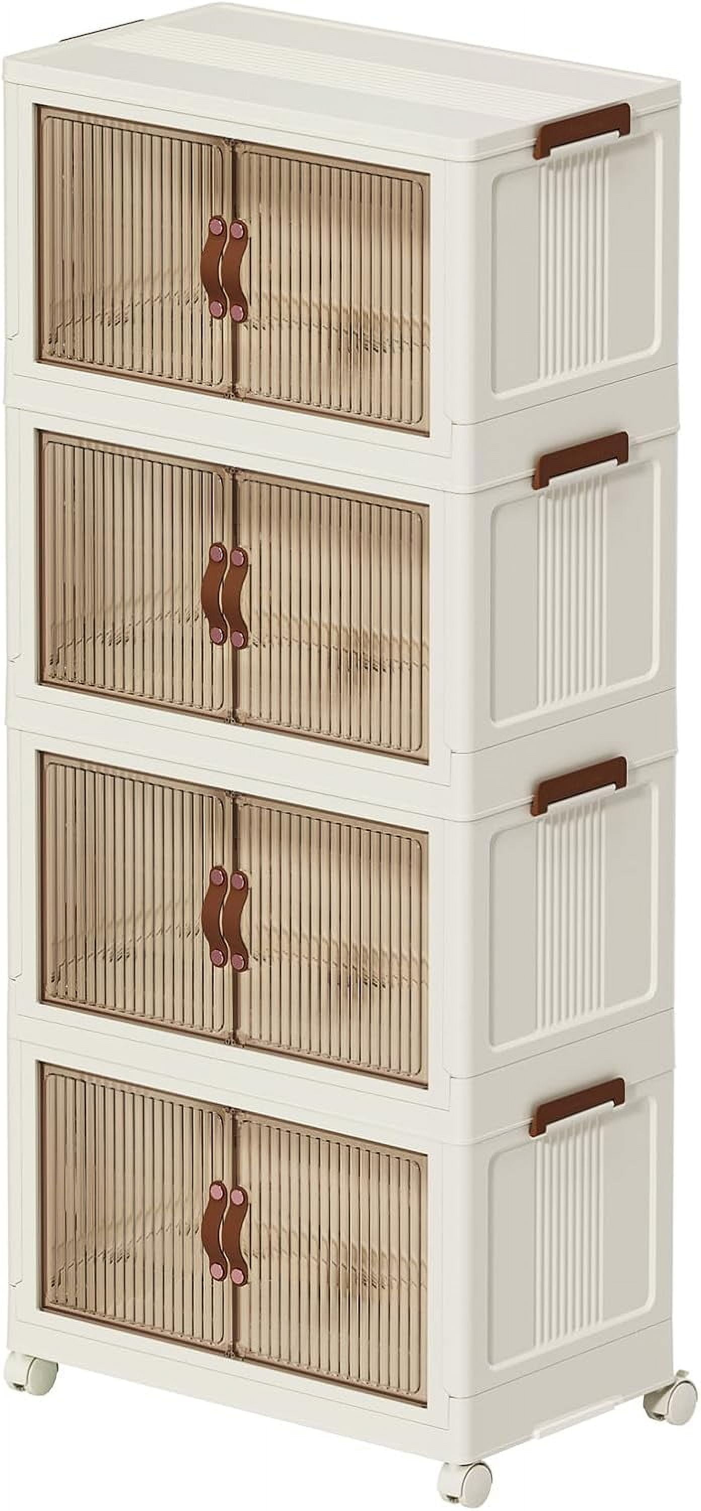 35 QT Large Plastic Storage Bins with Lids Open Front, Stackable ...