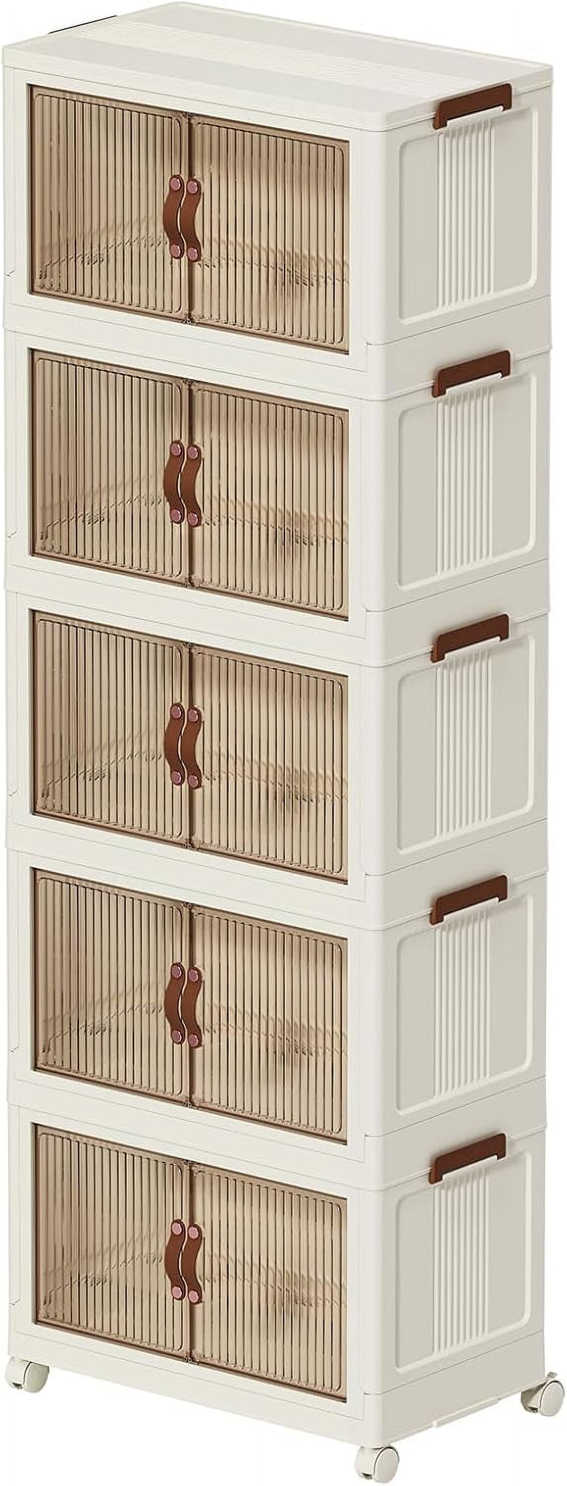 35 QT Large Plastic Storage Bins with Lids Open Front, Stackable ...