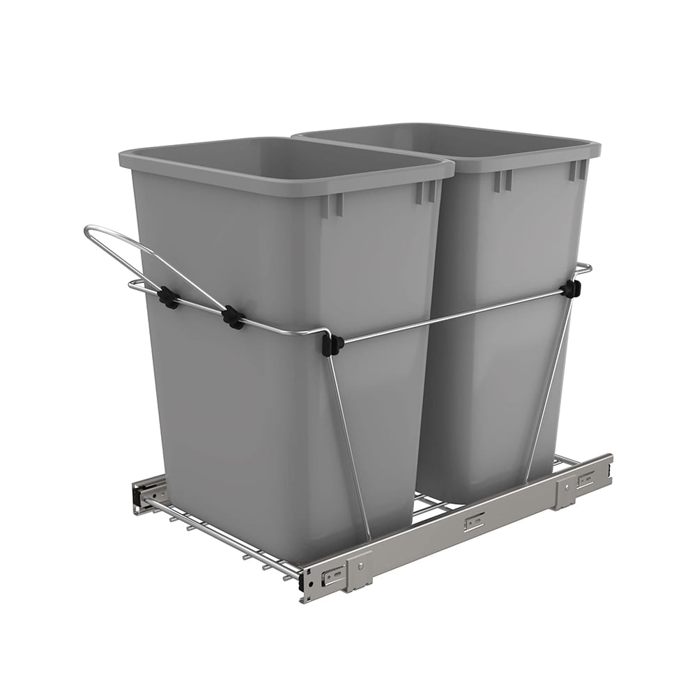 35 Qt Double Pull Out Trash Can, 12 Gallon Garbage Waste Bin with Full ...