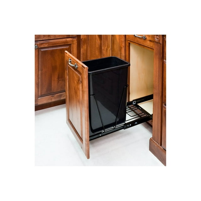35-Quart - Black-Single Pull-Out Waste Container System/1Can Included ...