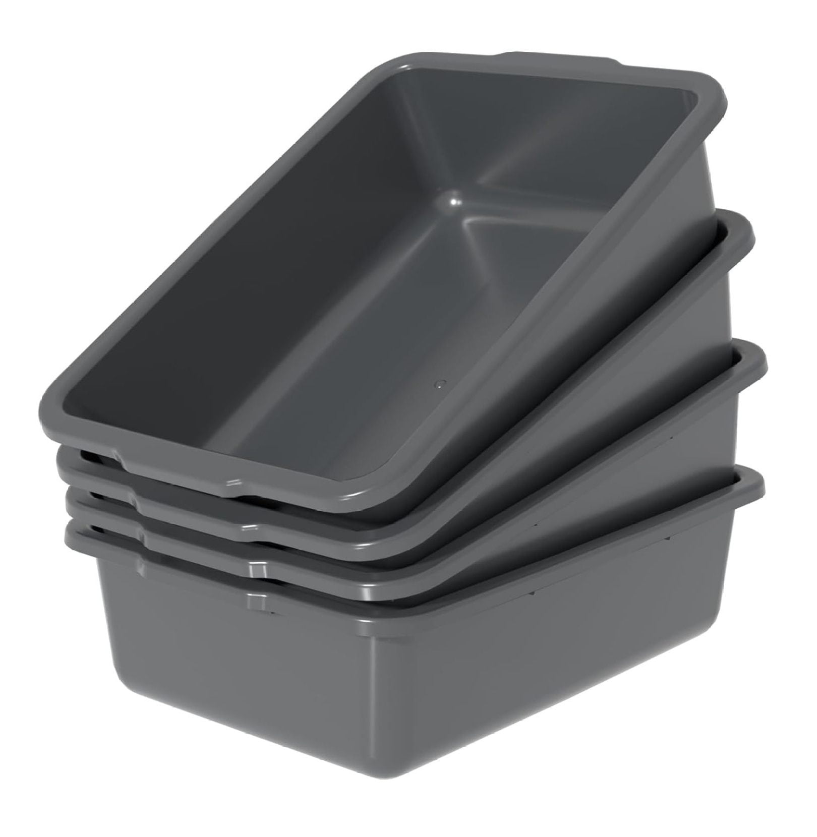 35 Quart Bus Tubs, Plastic Bus Box Dish Pan Basin, Gray, 4 Packs ...
