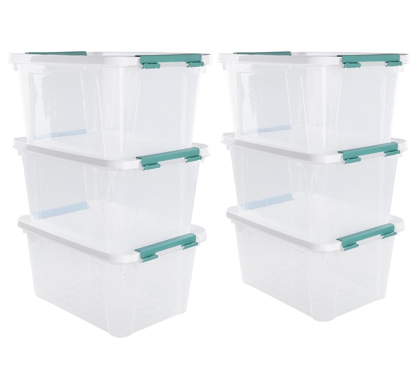 35 Quart Clear Large Storage Box, Plastic Storage Bins, Set of 6 ...