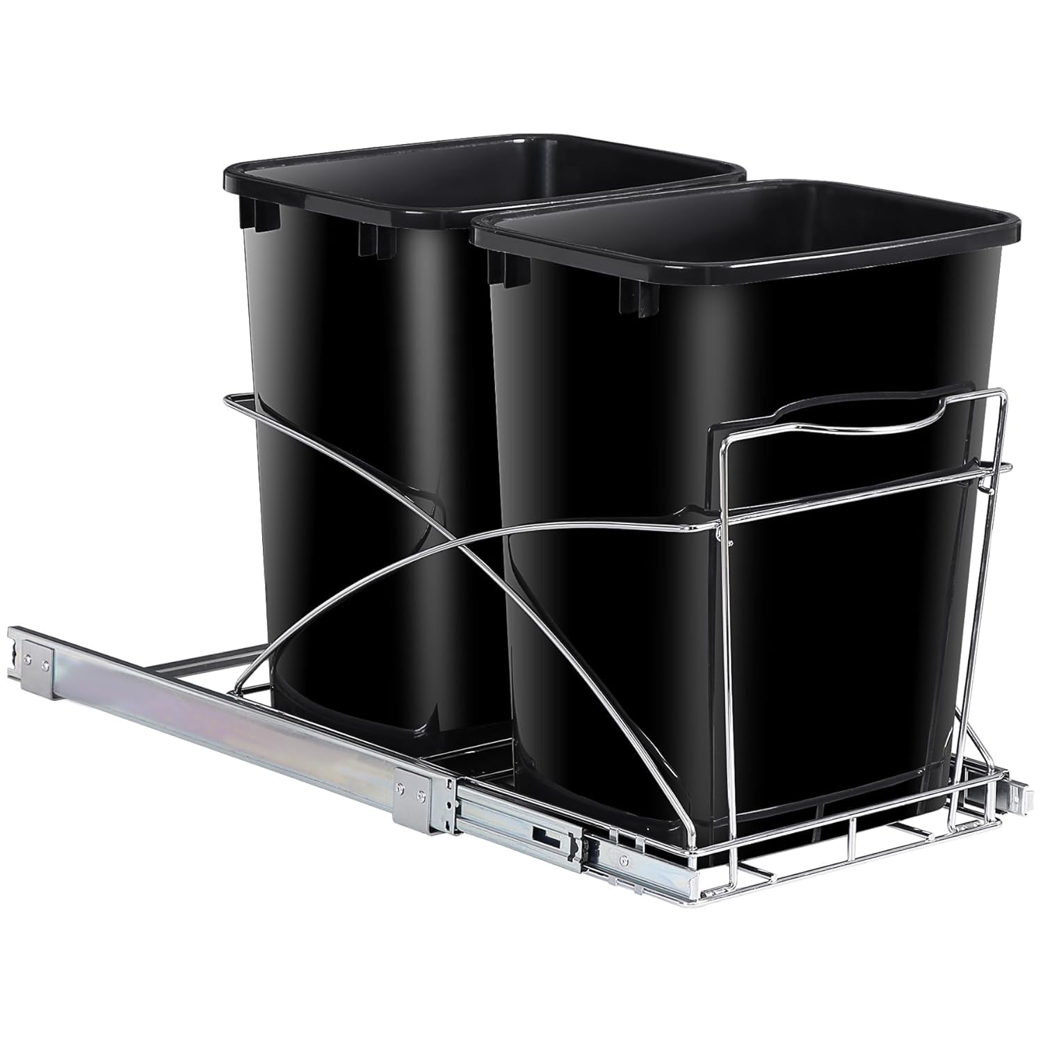 35 Quart Sliding Pull Out Trash Can Double Waste Container Recycling ...