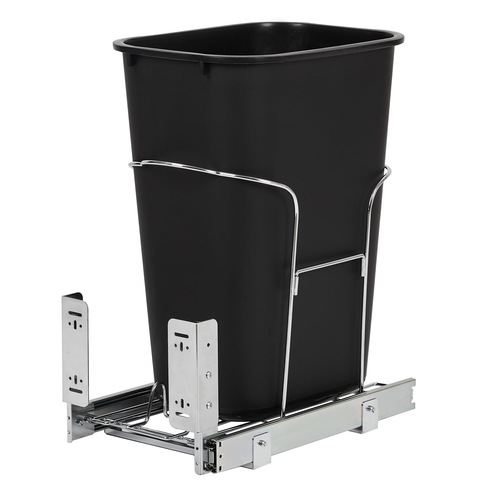 35-Quart Under-Cabinet Pull-Out Trash and Recycling Bin with Full ...