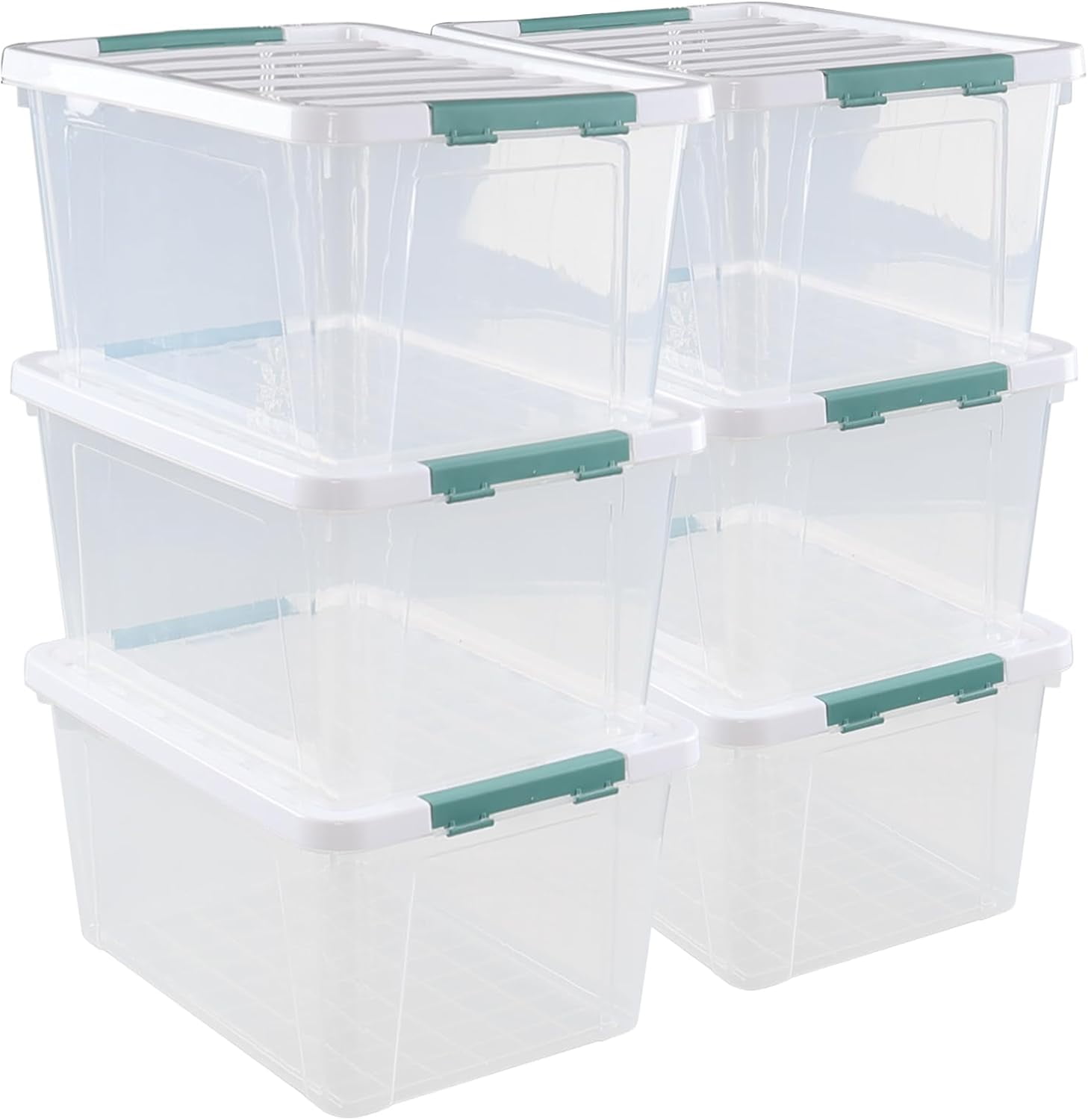 35 Quarts Latching Box, Clear Storage Bins with Lids, Large Plastic ...
