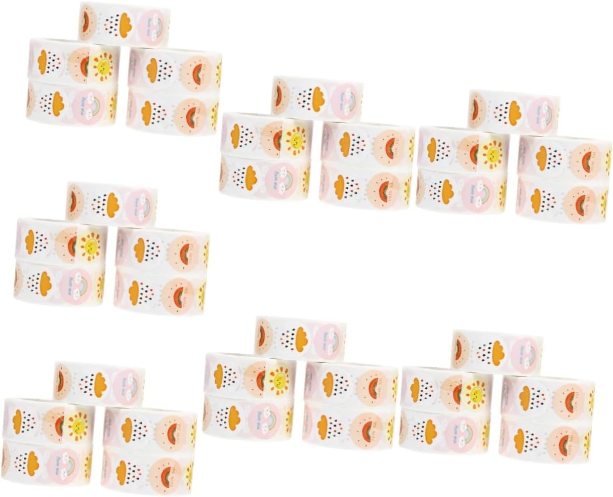 35 Rolls Sticker Hand Decor Adhesive Round Labels Thank You Adhesive ...