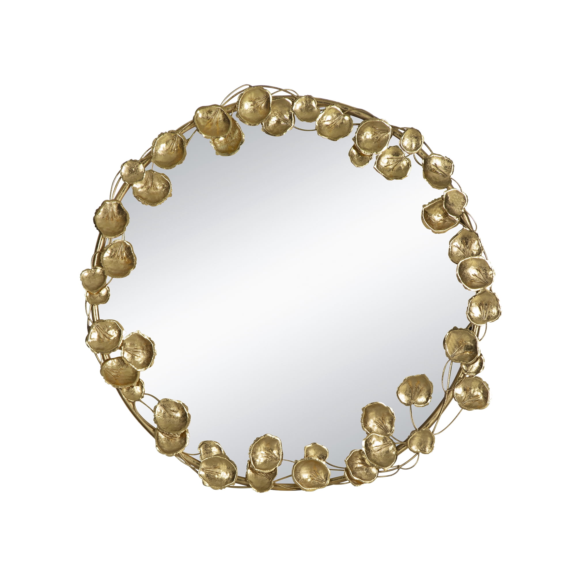 Wall Mounted Bathroom Mirrors 35" Round Metal Wall Mirror with Golden ...