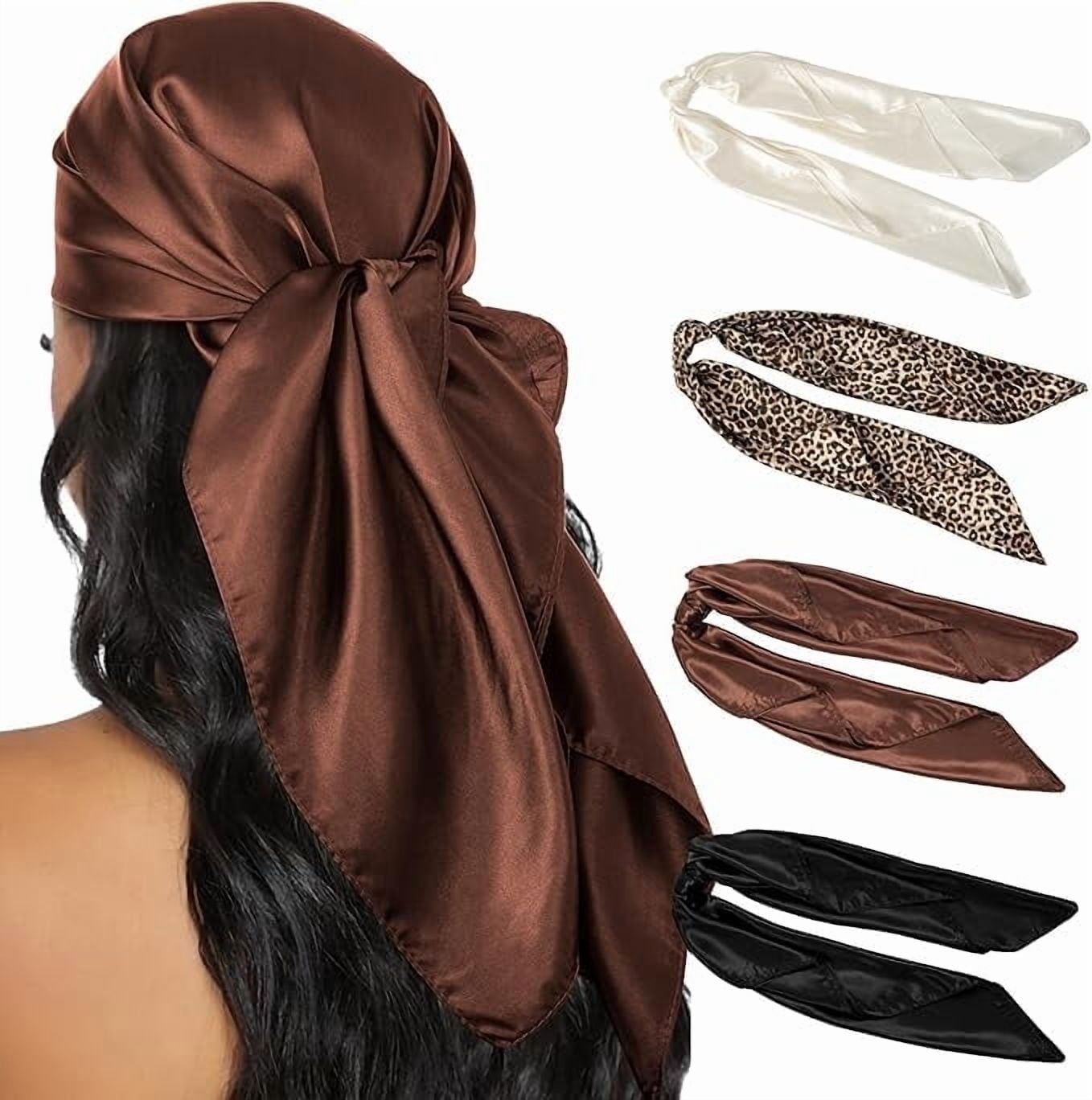 HBlife, Women's Satin Head Scarf Bandana, 35 inch, 4 Pack - Walmart.com