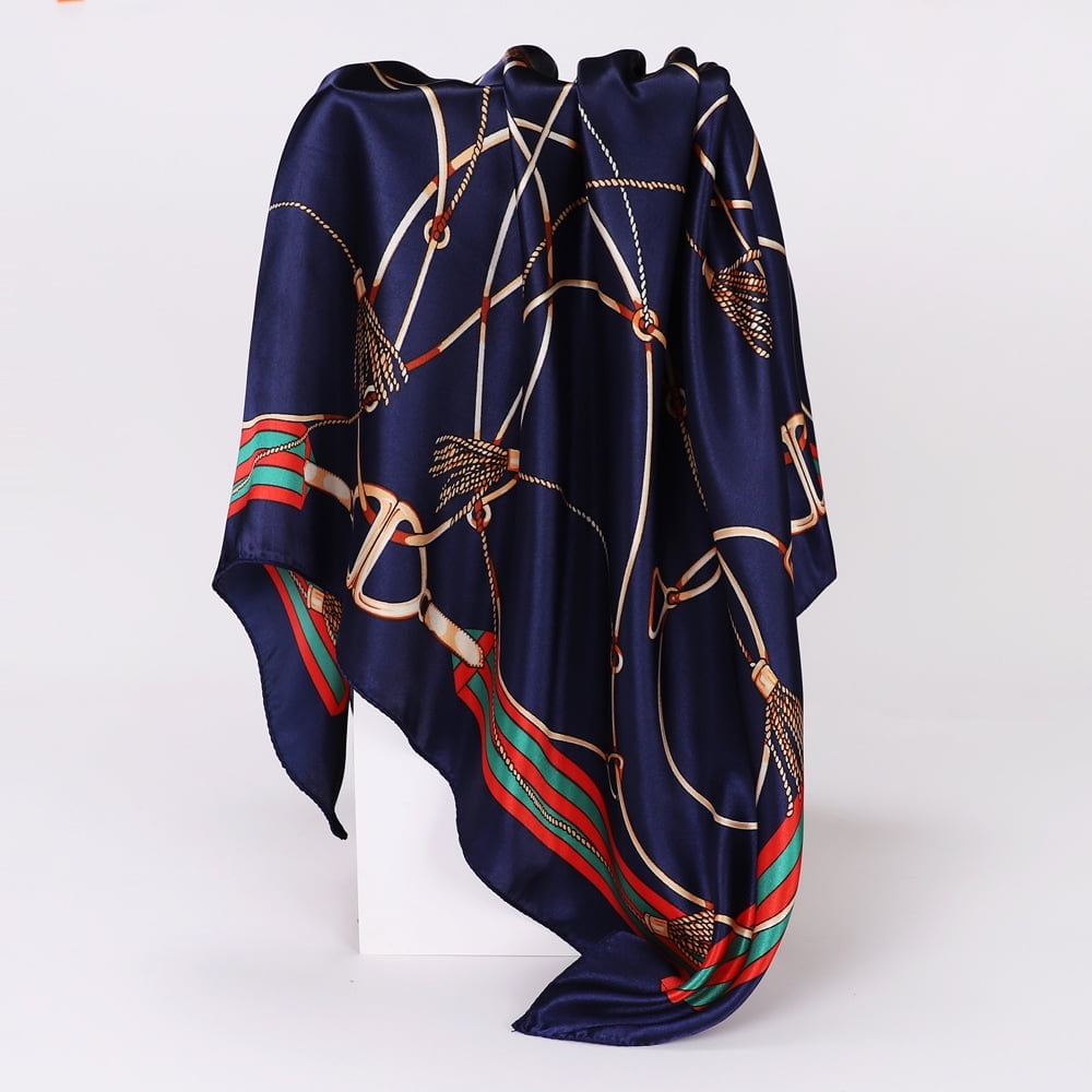 35” Satin Large Square Head Scarves - Silk Like Neck Scarf Hair ...