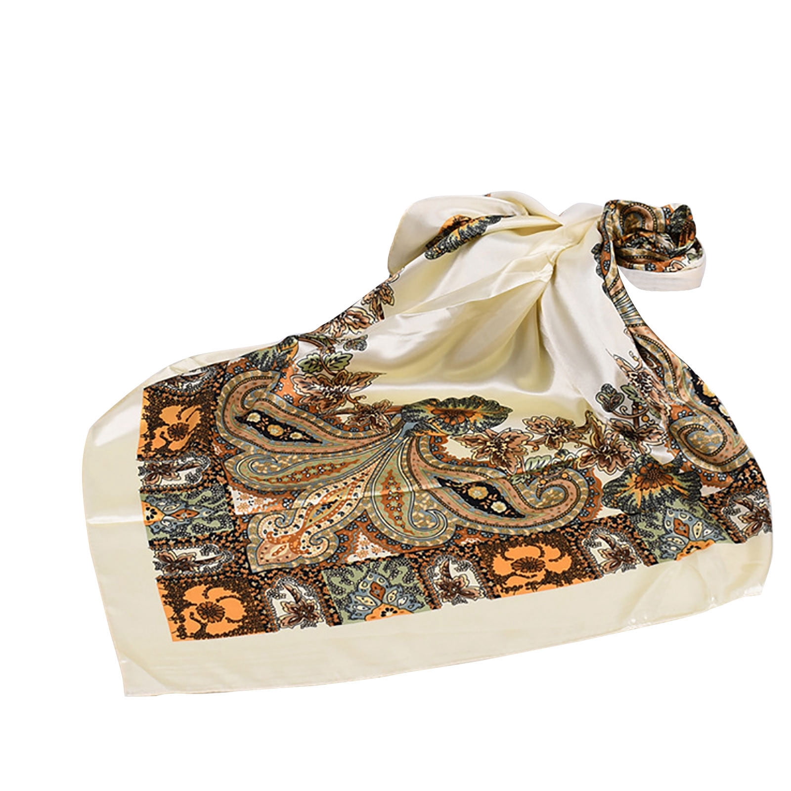 35” Satin Large Square Head Scarves Silk Like Neck Scarf Hair Sleeping ...