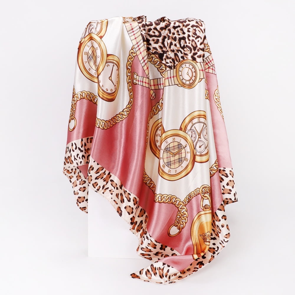 35” Satin Large Square Head Scarves - Silk Like Neck Scarf Hair ...