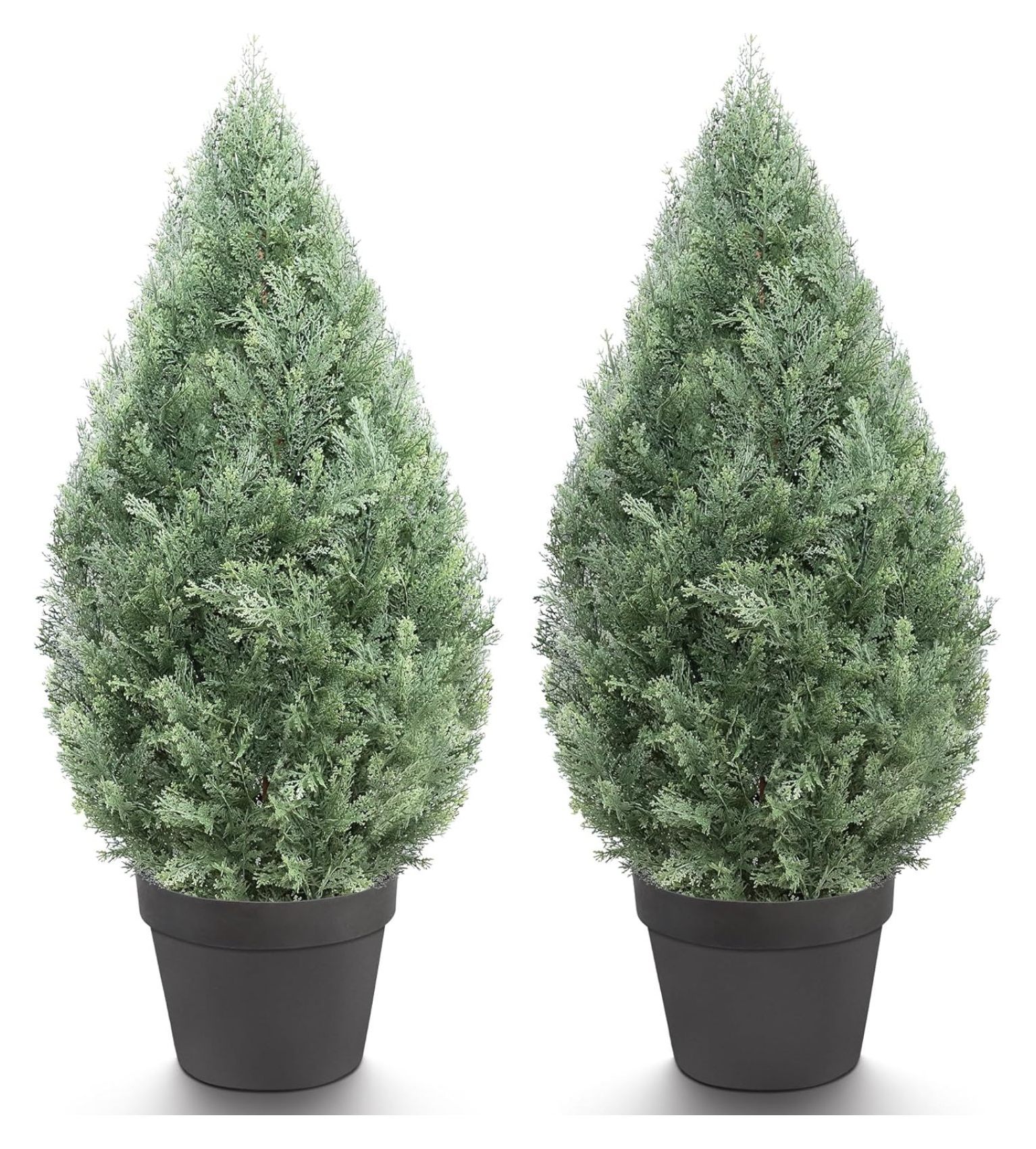 35 '' （Set of 2） Artificial Cedar Topiary Shrub UV-Proof Leaves Topiary ...