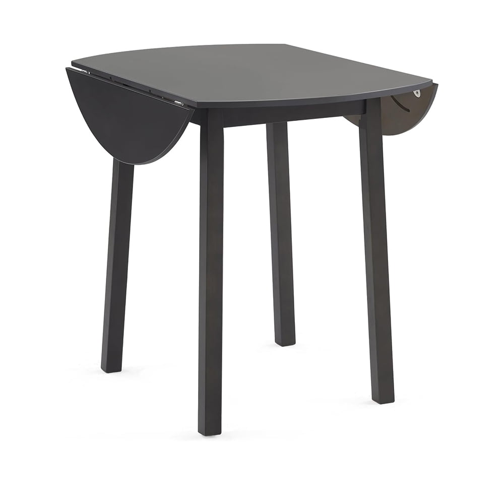 35" Solid Wood Kitchen Table, Expandable Folding Round Table, Drop Leaf ...