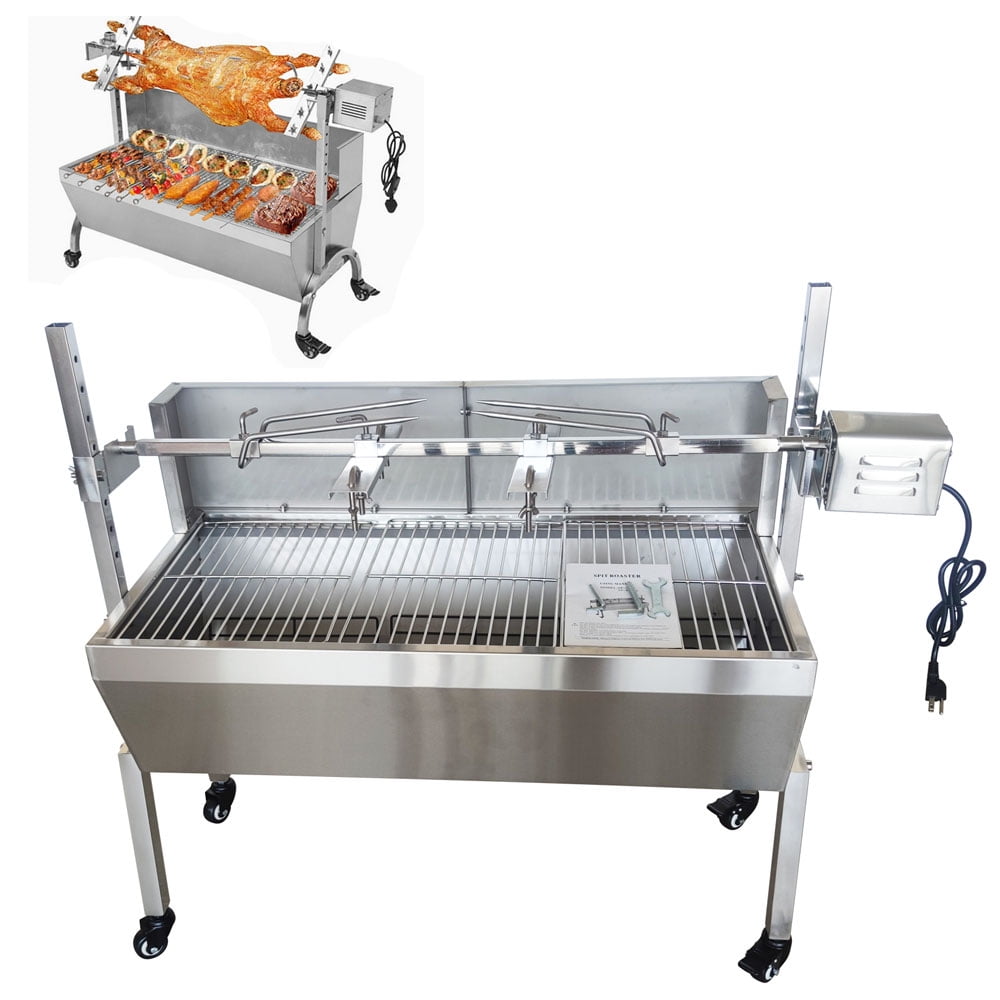 35" Stainless Steel Spit Roaster Outdoor Automatic Rotary Charcoal ...