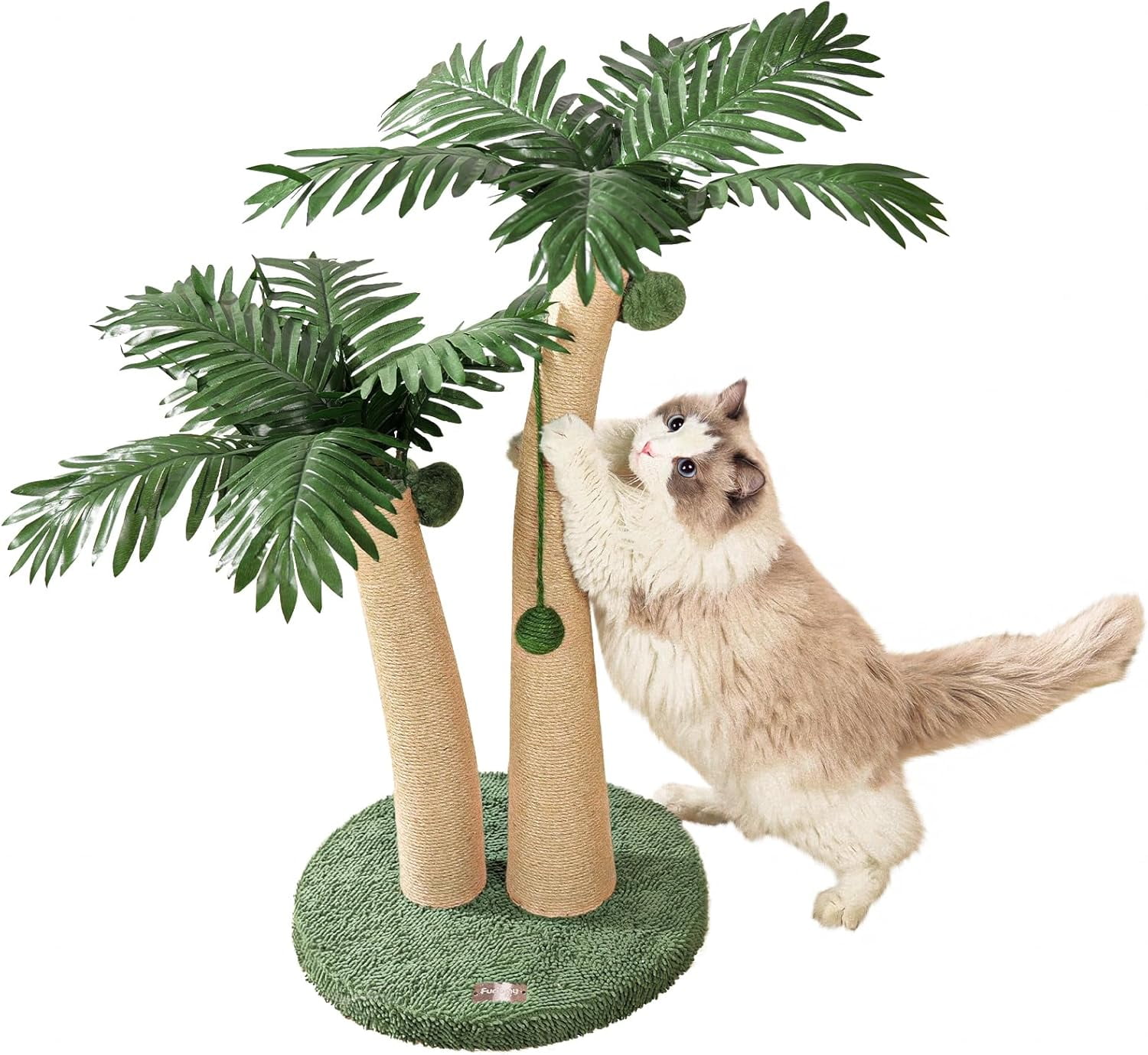 35" Tall Cat Scratching Post Cat Scratcher, 2 Curved Design Cat Post ...