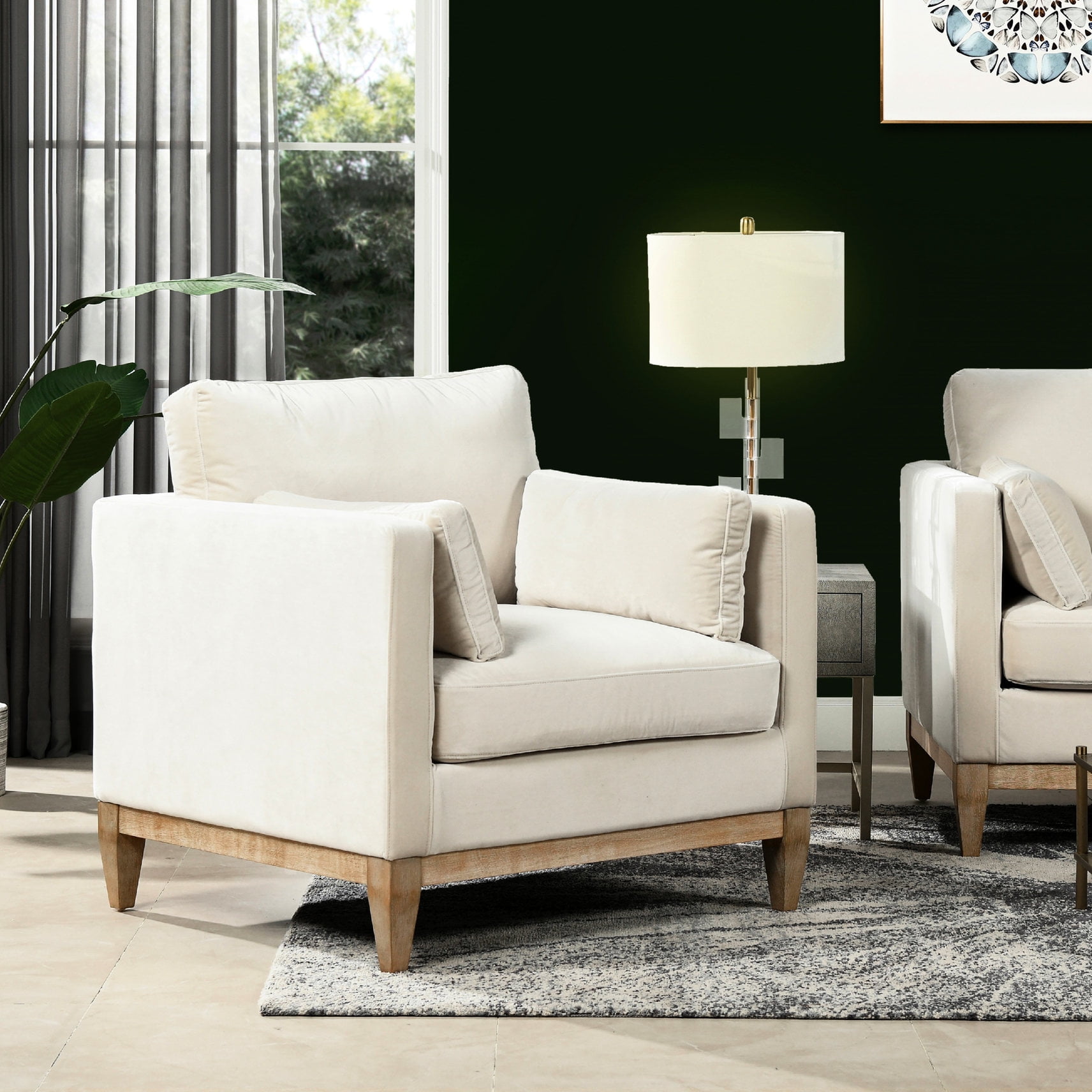 35" Tall Farmhouse Arm Chair with Foam Filler / Supportive Seating for ...