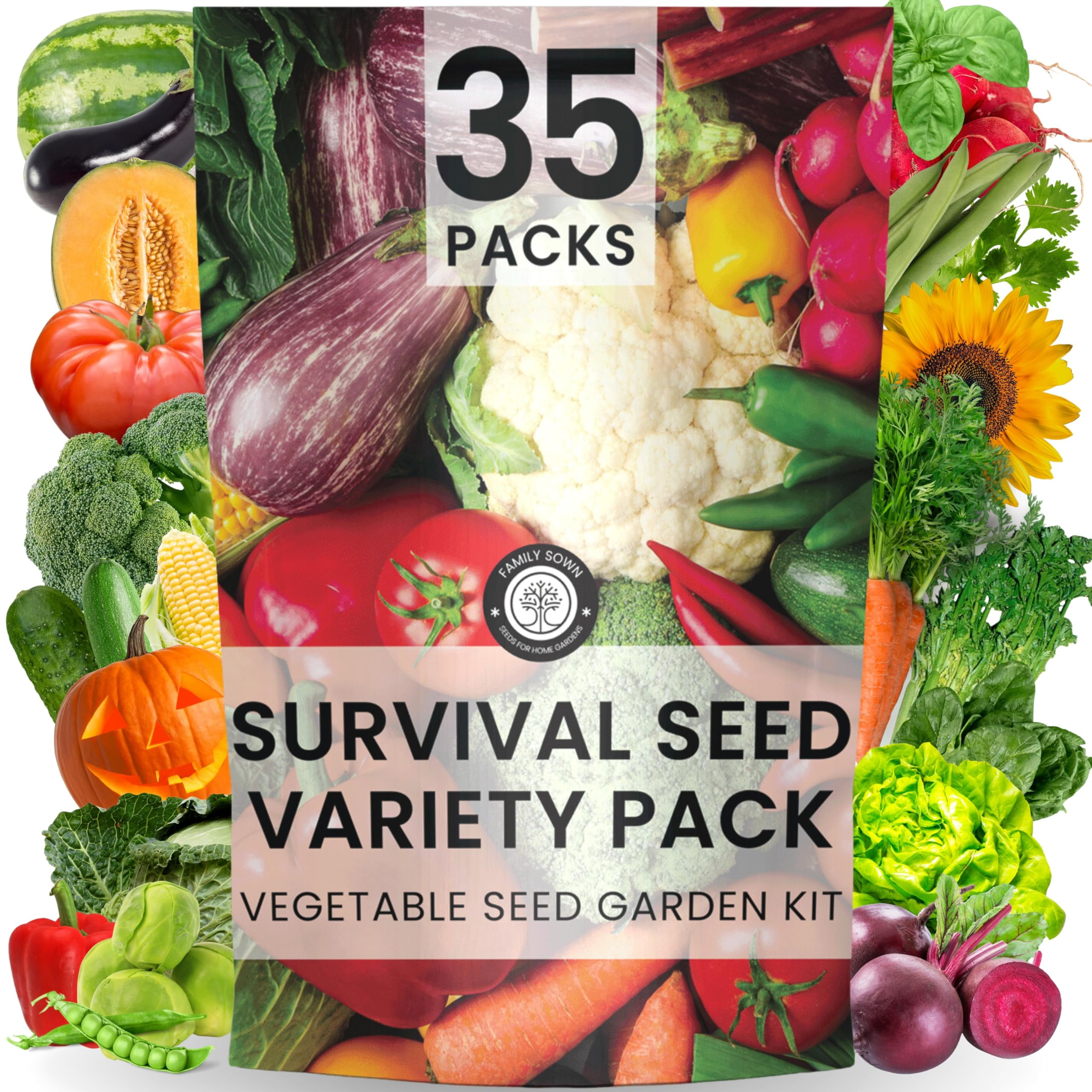 35 Vegetable Seeds TWE5 | Survival Variety Pack | 2025 Season | Individually Packed Vegetables ...