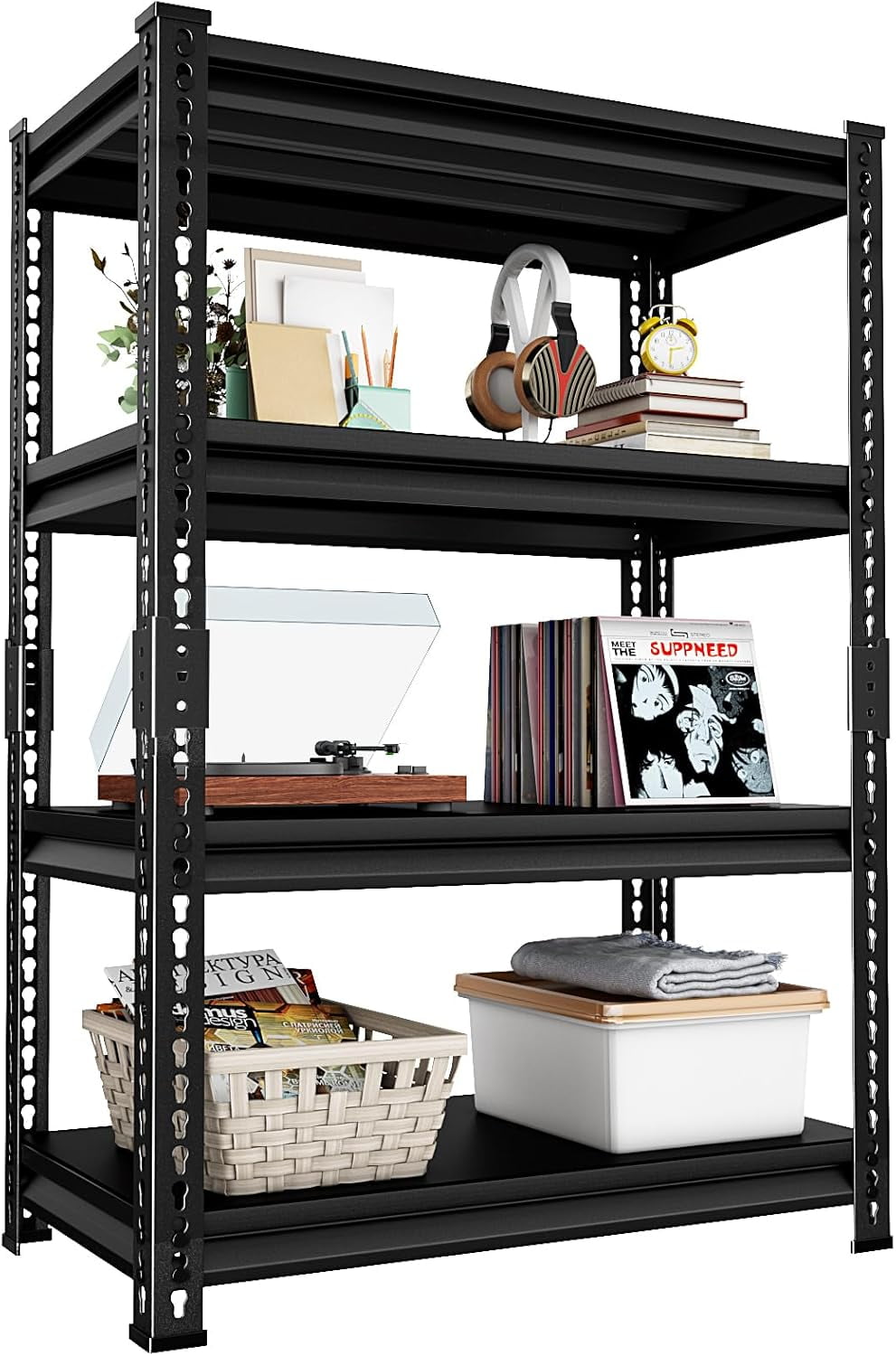 35" W Garage Shelving Heavy Duty, 1200LBS Loads Adjustable Garage ...