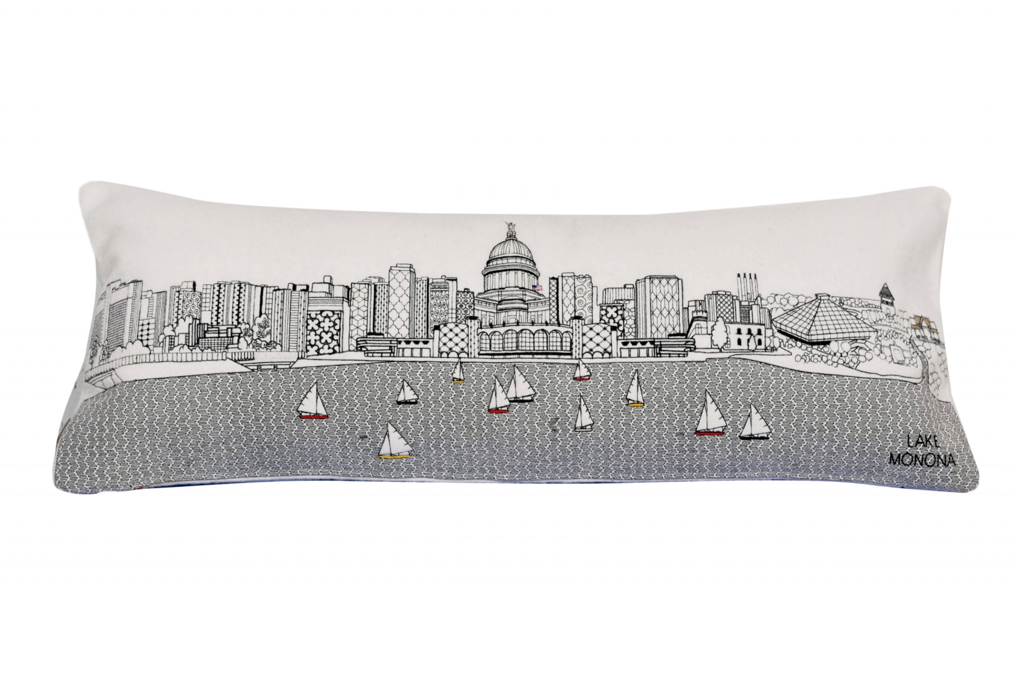 35" White Madison Daylight Skyline Lumbar Decorative Pillow - Walmart.com