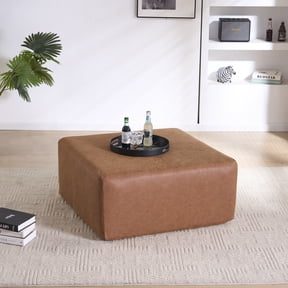 Coffee Table Leather Ottoman