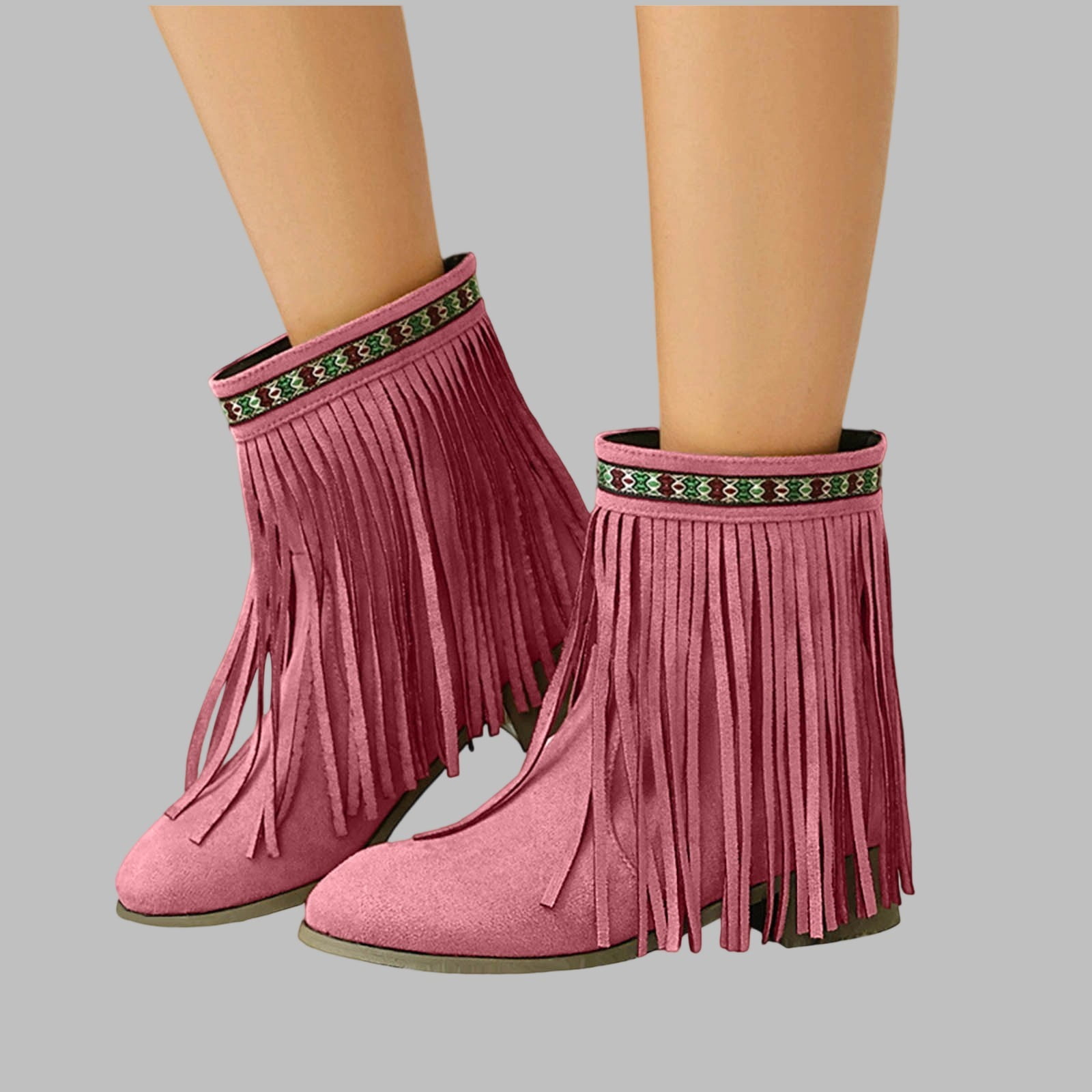 Up to 35%! Women's Slip On Ankle Boots Women's Fashionable Casual Versatile Cool Winter Tassel ...