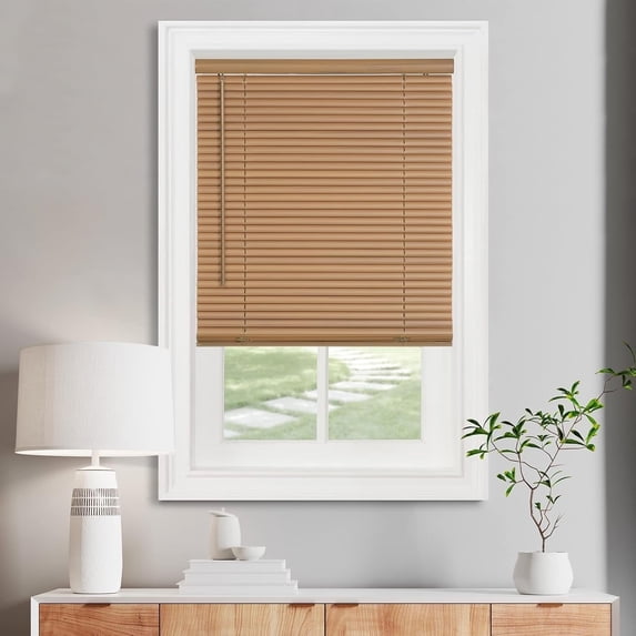 35" Woodtone Cordless Light Filtering Window Blinds, Horizontal Vinyl ...
