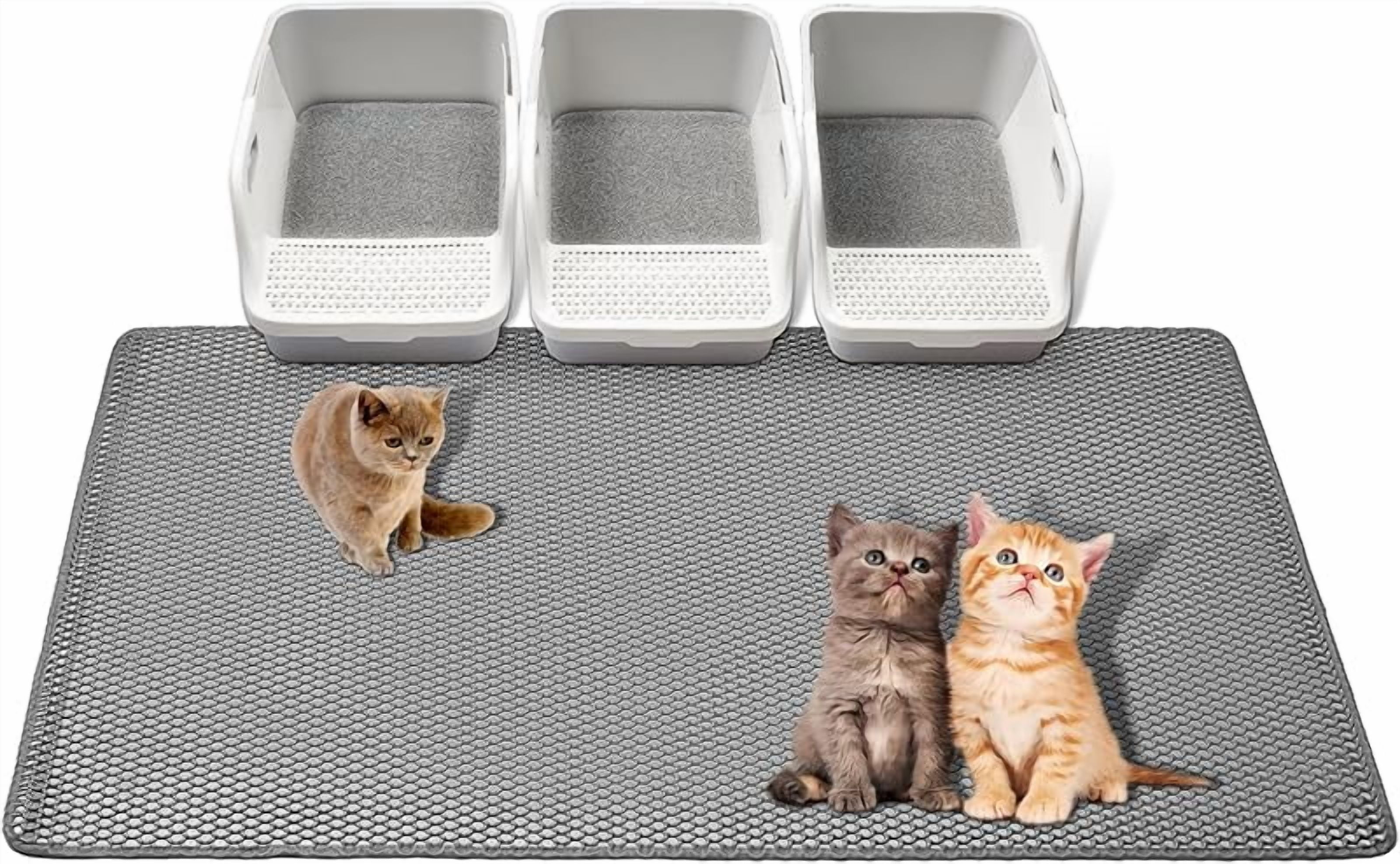 35''X 25'' Large Litter Mat, 2 Layer Cat Litter Mat Litter Trapping Mat ...