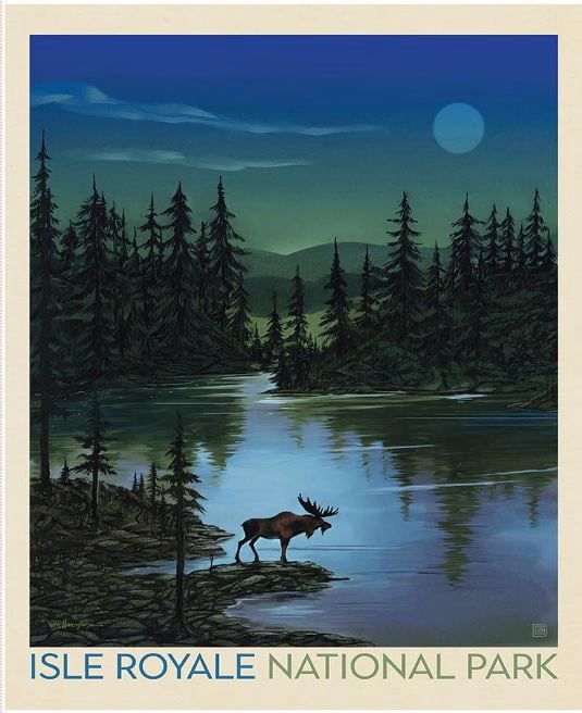 35" X 44" Panel Wilderness and Wonder National Parks Isle Royale Poster ...
