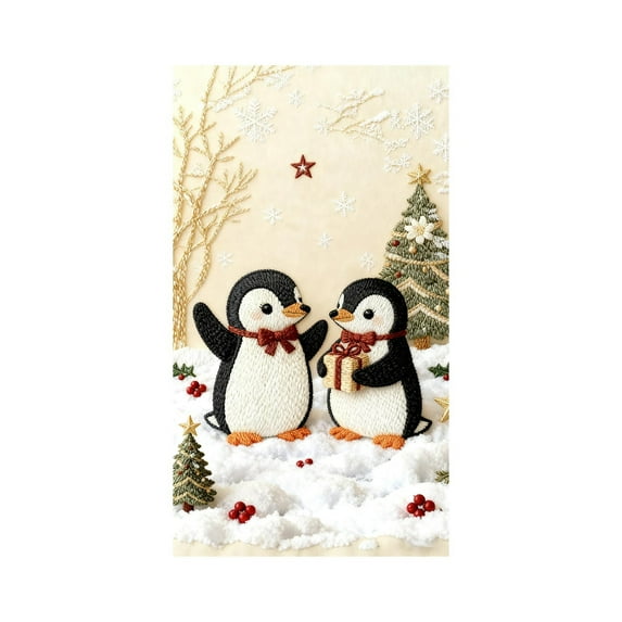 35 X 72 In Stereoscopic Embroidery Style Christmas Door Cover Christmas ...