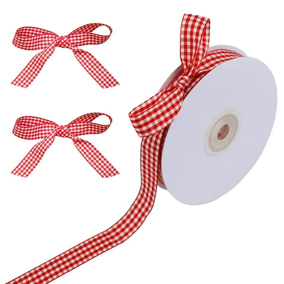 35 Yard Red and White Gingham Ribbon Picnic Craft Ribbon Christmas ...