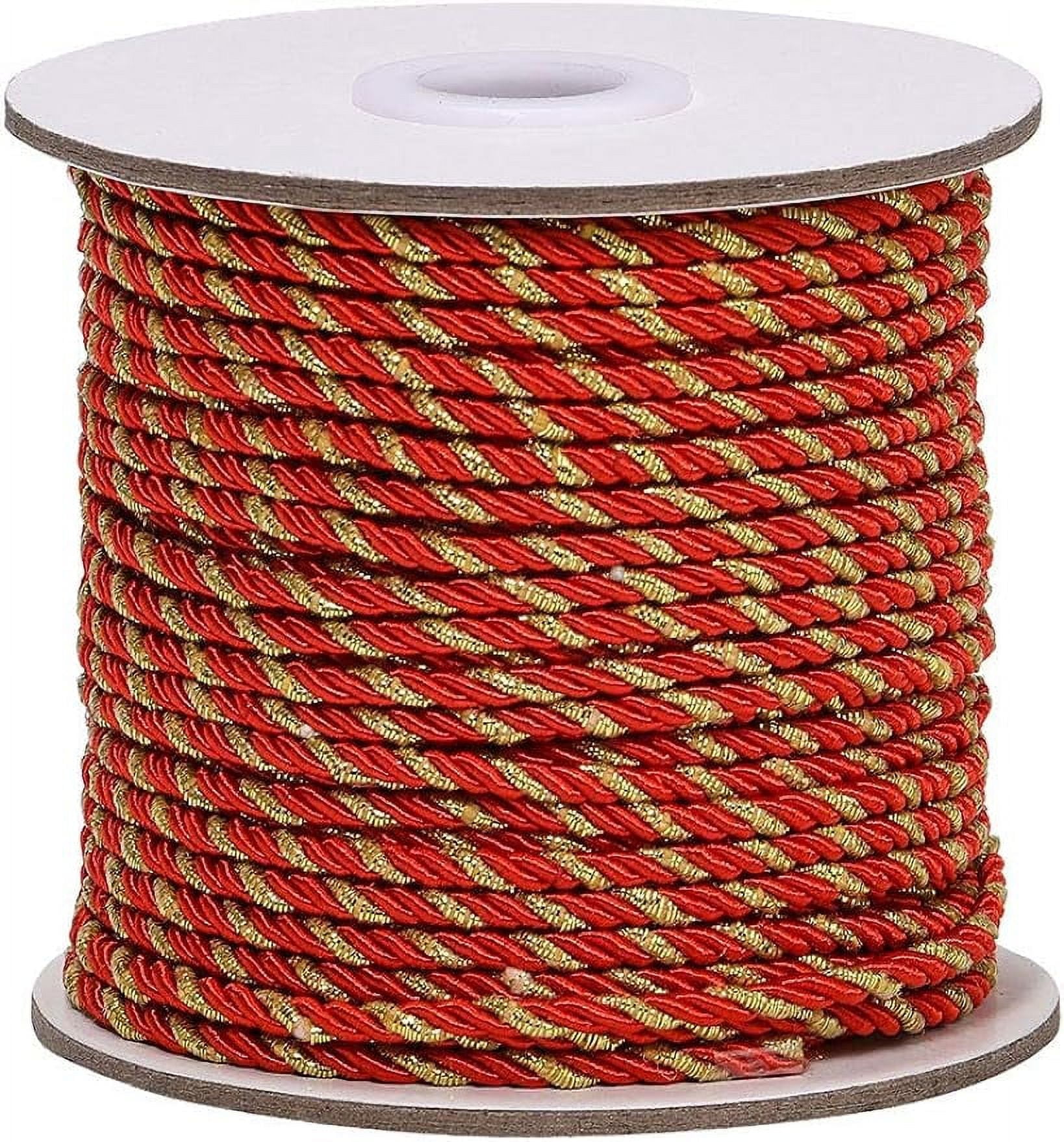 35 Yards Metallic Twisted Cord Rope 3-Ply Polyester Twine Cord Two ...